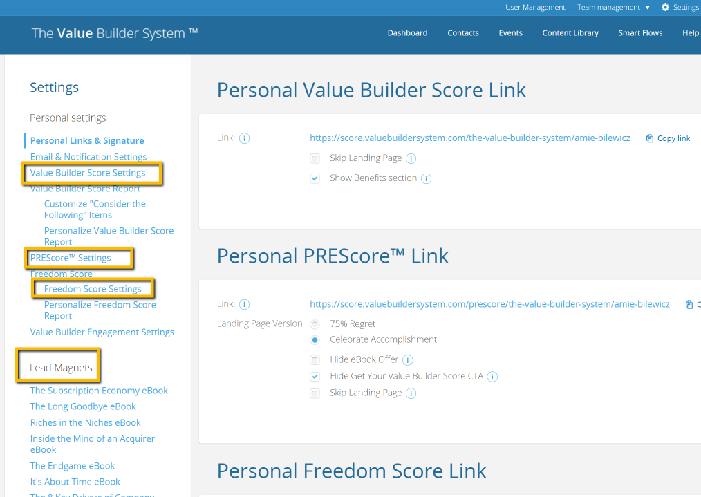 Editing Auto-Response Emails – Value Builder System