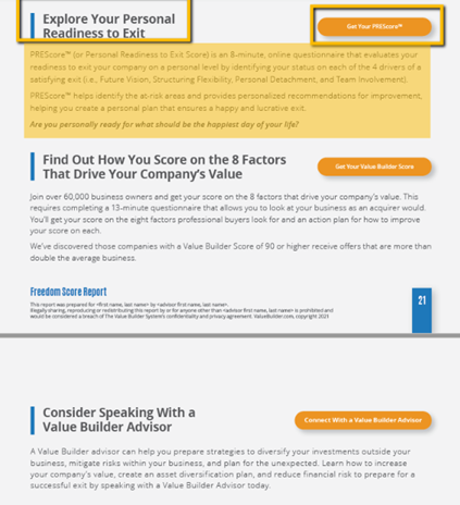 Freedom Score Tool Guide – Value Builder System