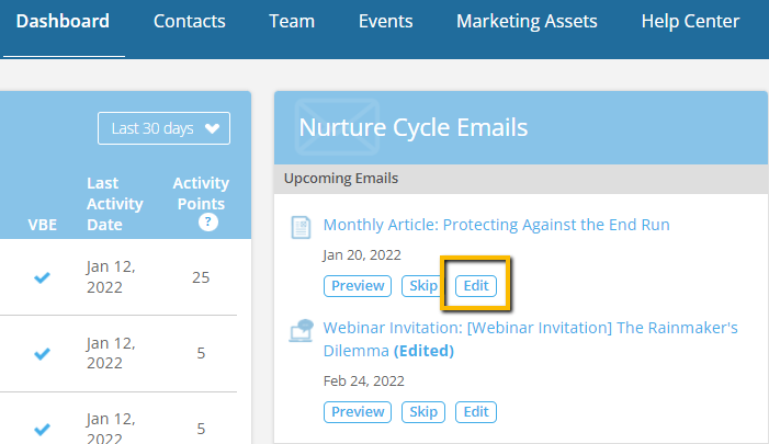 Recent Changes to Nurture Cycle – Value Builder System
